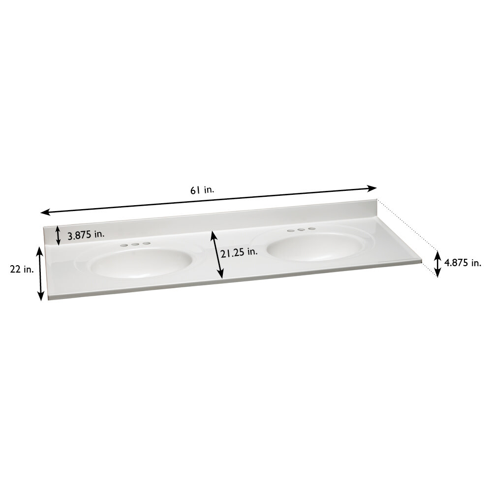 Design House 597393 Cultured Marble 61x22 Vanity Top With Integrated ...