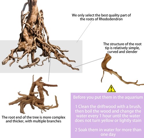 8 Pieces Natural Driftwood for Aquarium Decor, Assorted Sinkable Spider ...