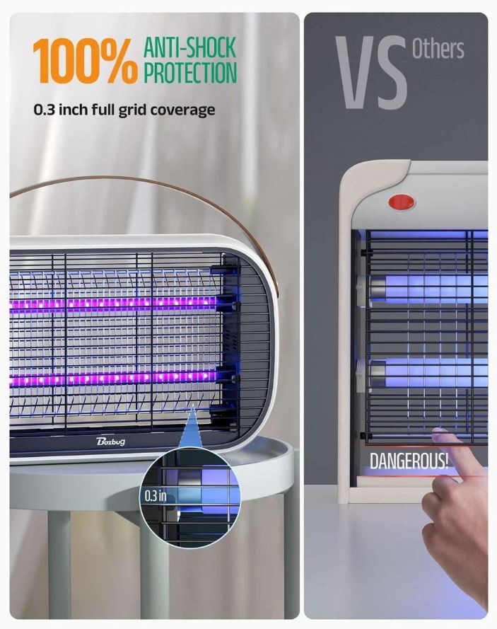 Buzbug MA015B Indoor LED Bug Zapper | Quiet UV Insect Killer | Plug-In ...