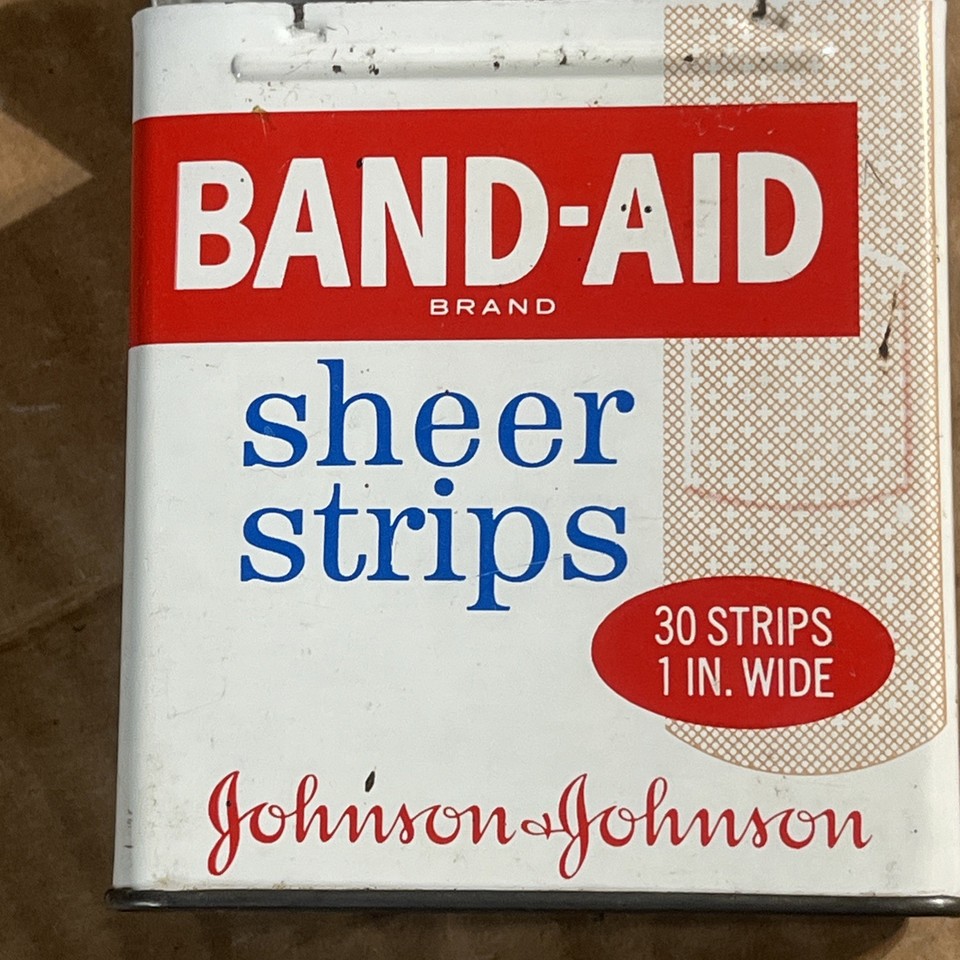 Rare Print Vintage Band-Aid (Empty) Sheer Strips Metal Tin Box | eBay