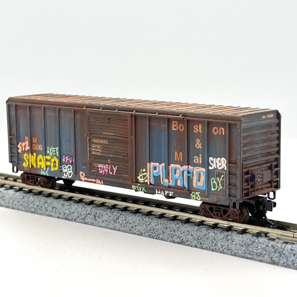 Fox Valley N Scale Boston Maine PS 4355 Boxcar Custom Weathered ...
