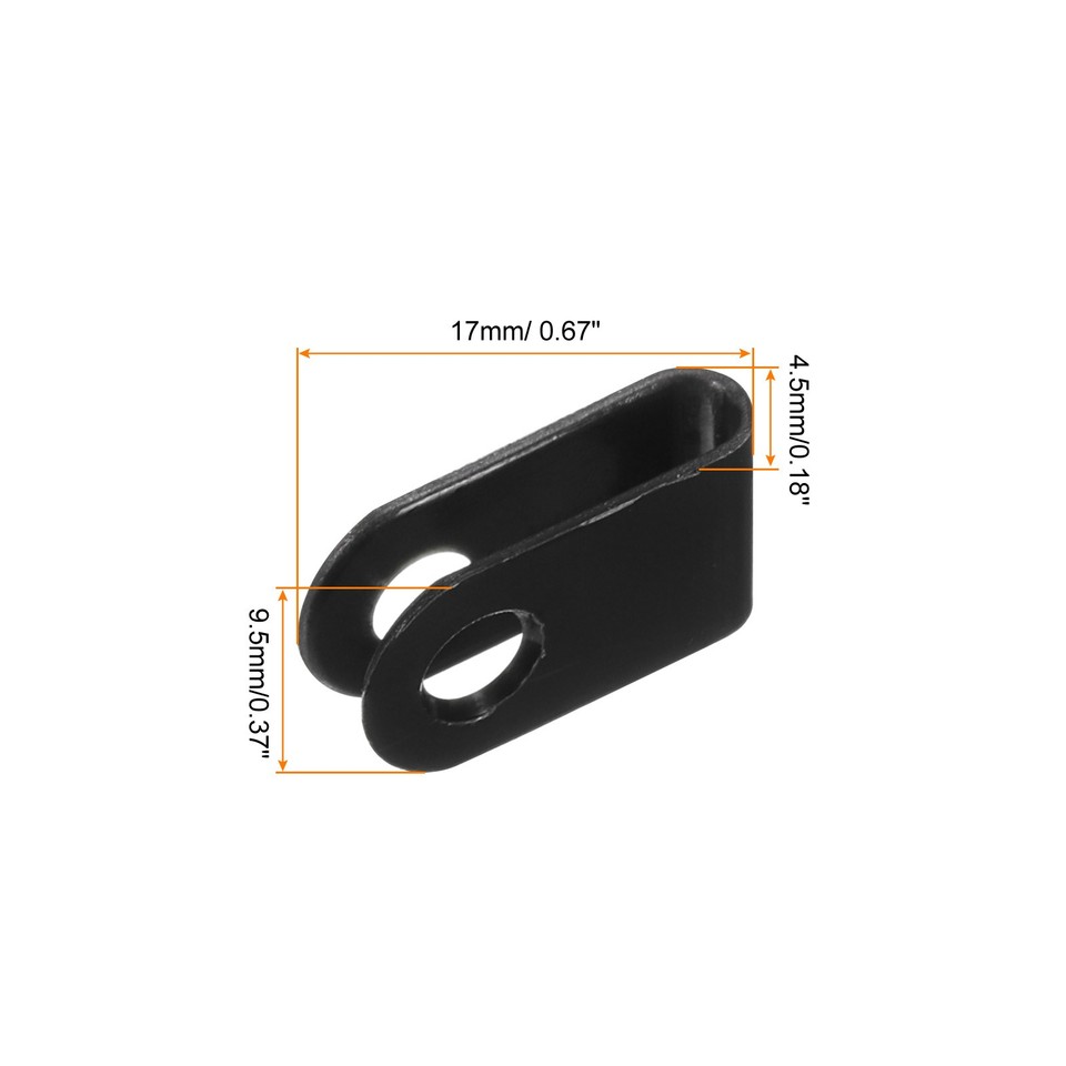 U-Type Cable Clip Wire Clamp, 3.3mm 0.13 Inch Nylon Clips Black 200Pcs ...