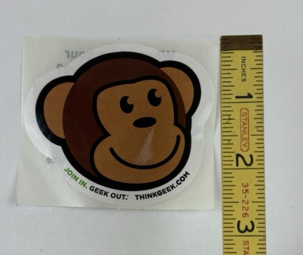 RARE Think Geek Company Timmy the Monkey Mascot Sticker - ThinkGeek ...