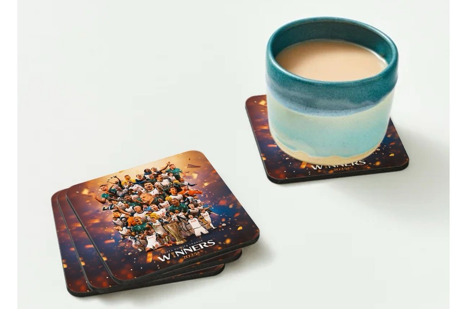 Tottenham Europa League Winners 4 Coaster Set Spurs Ange Man Utd Son ...