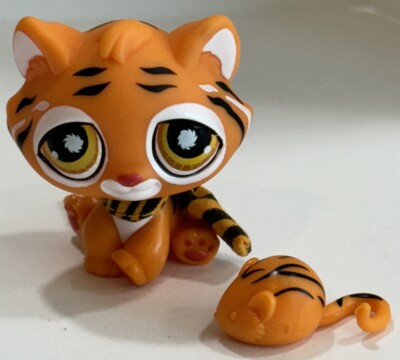 W/ SCARF & MOUSE TOY! Littlest Pet Shop Tiger #905 LPS Postcard Pets ...