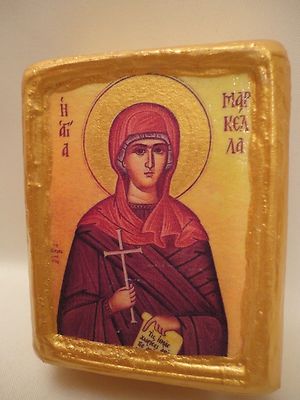 Saint Marcella Rare Greek Orthodox Christian Icon on Wood Handmade ...