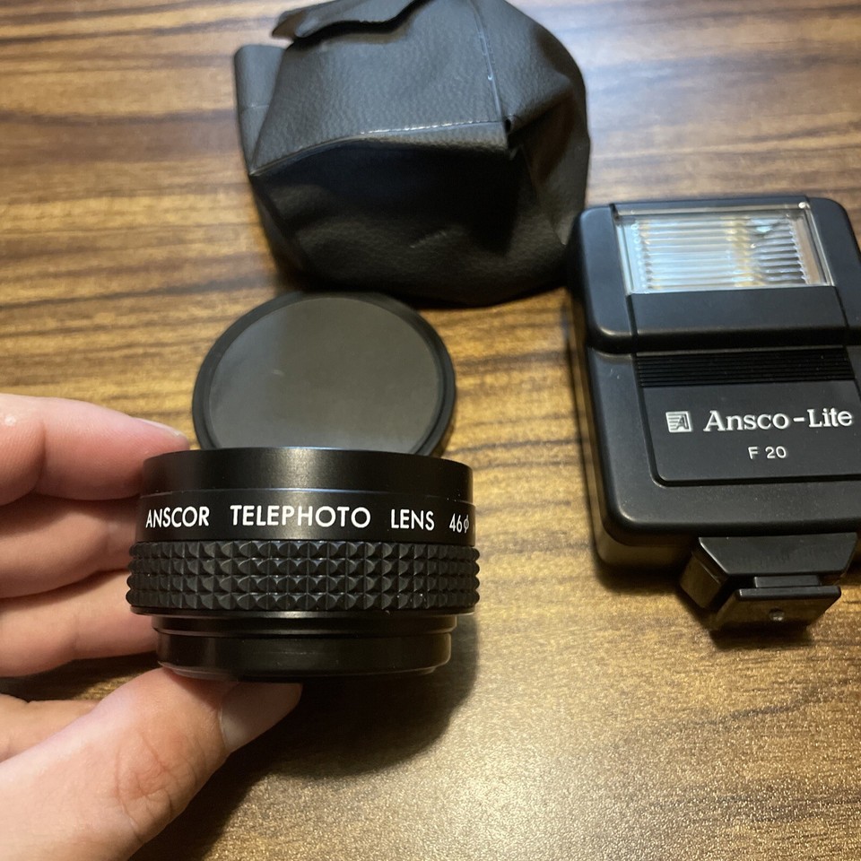 Anscor 46mm Telephoto Lens & 46mm Wide Angle Lens with Caps and Case ...