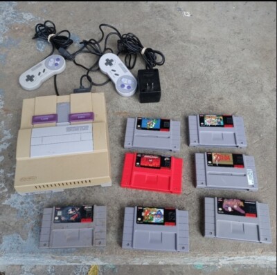 Super Nintendo SNES Console Bundle With 7 Games, Controller Tested | eBay