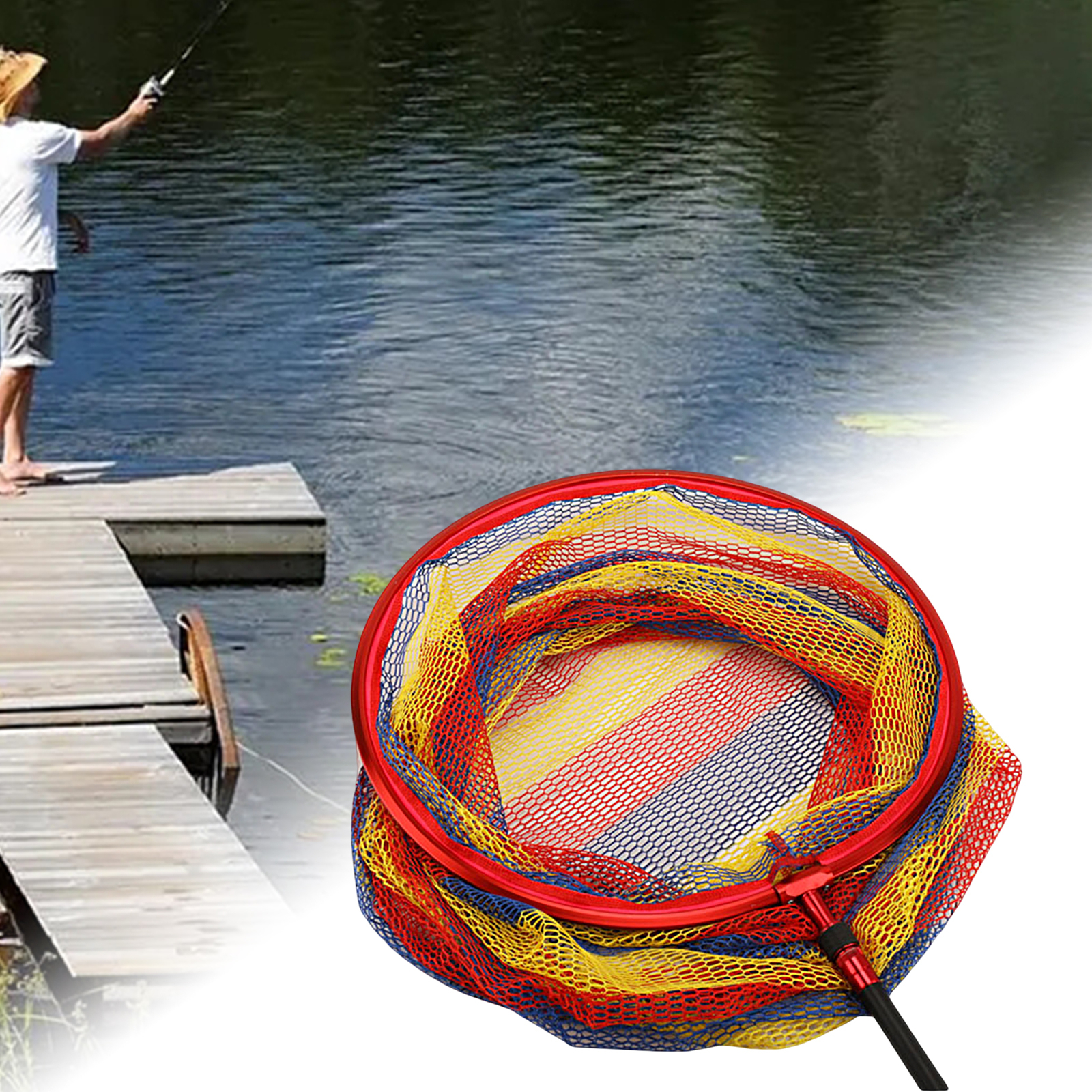 Round Landing Net Durable Easy Installation 50cm Depth Colorful Mesh ...