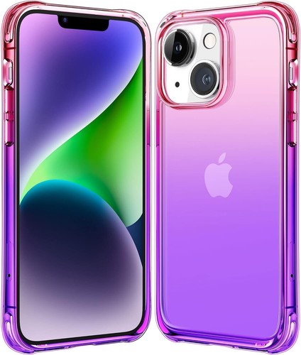 Mkeke for iPhone 14 Plus 6.7" Case Clear, Gradient Purple-Pink (FREE ...