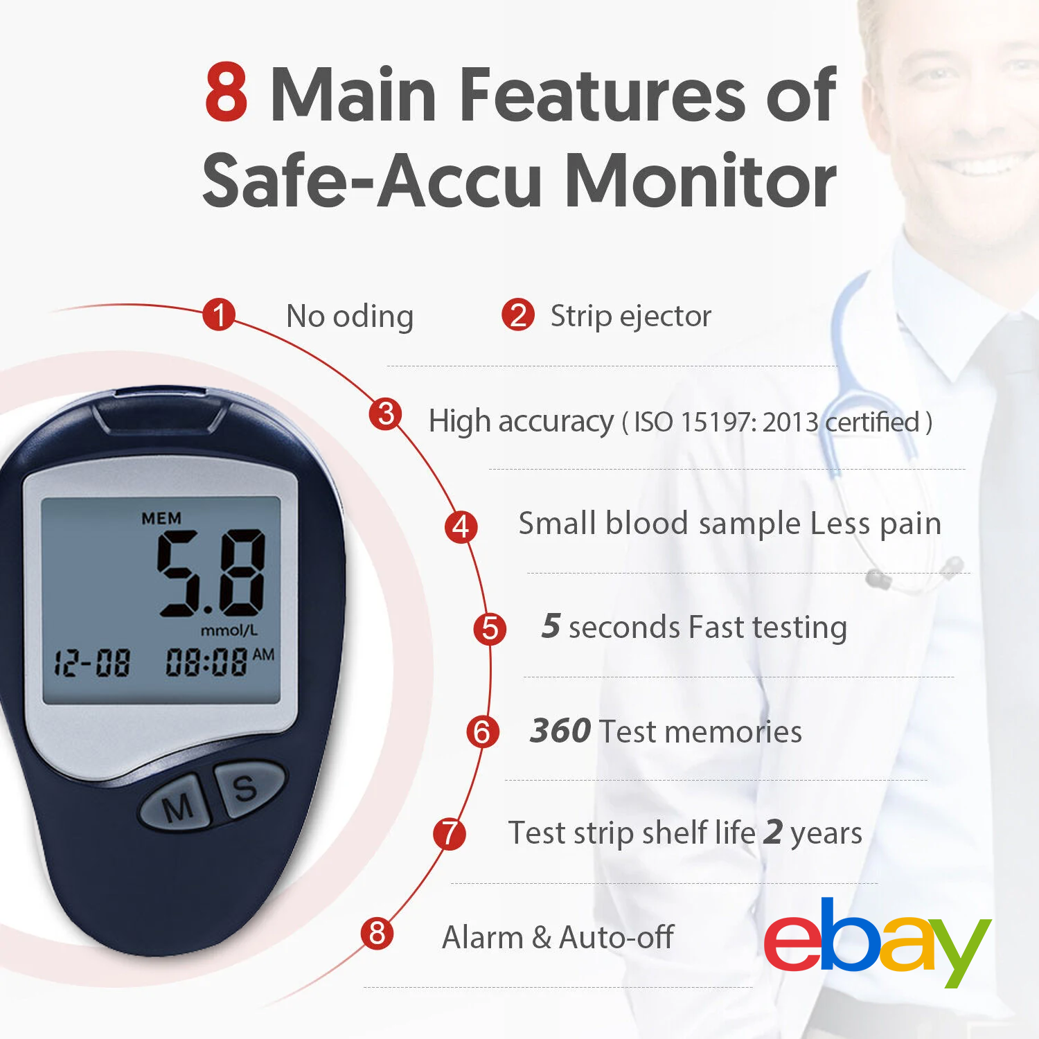 SEJOY BG 102 Blood Glucose Meter Kit, with 210 strips and glucometer ...