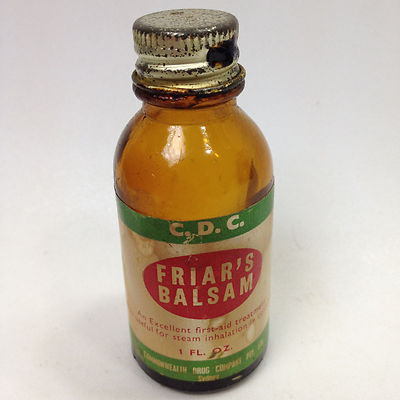 Vintage FRIAR'S BALSAM BOTTLE PHARMACY APOTHECARY C.D.C | eBay