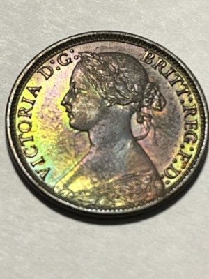 1864 Great Britain Farthing XF+ Toning #12174 | eBay