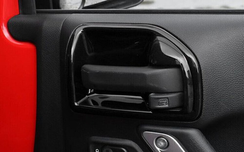 For Jeep Wrangler JK 2DR 2011-2017 Glossy Black Inner Door Handle Lock ...