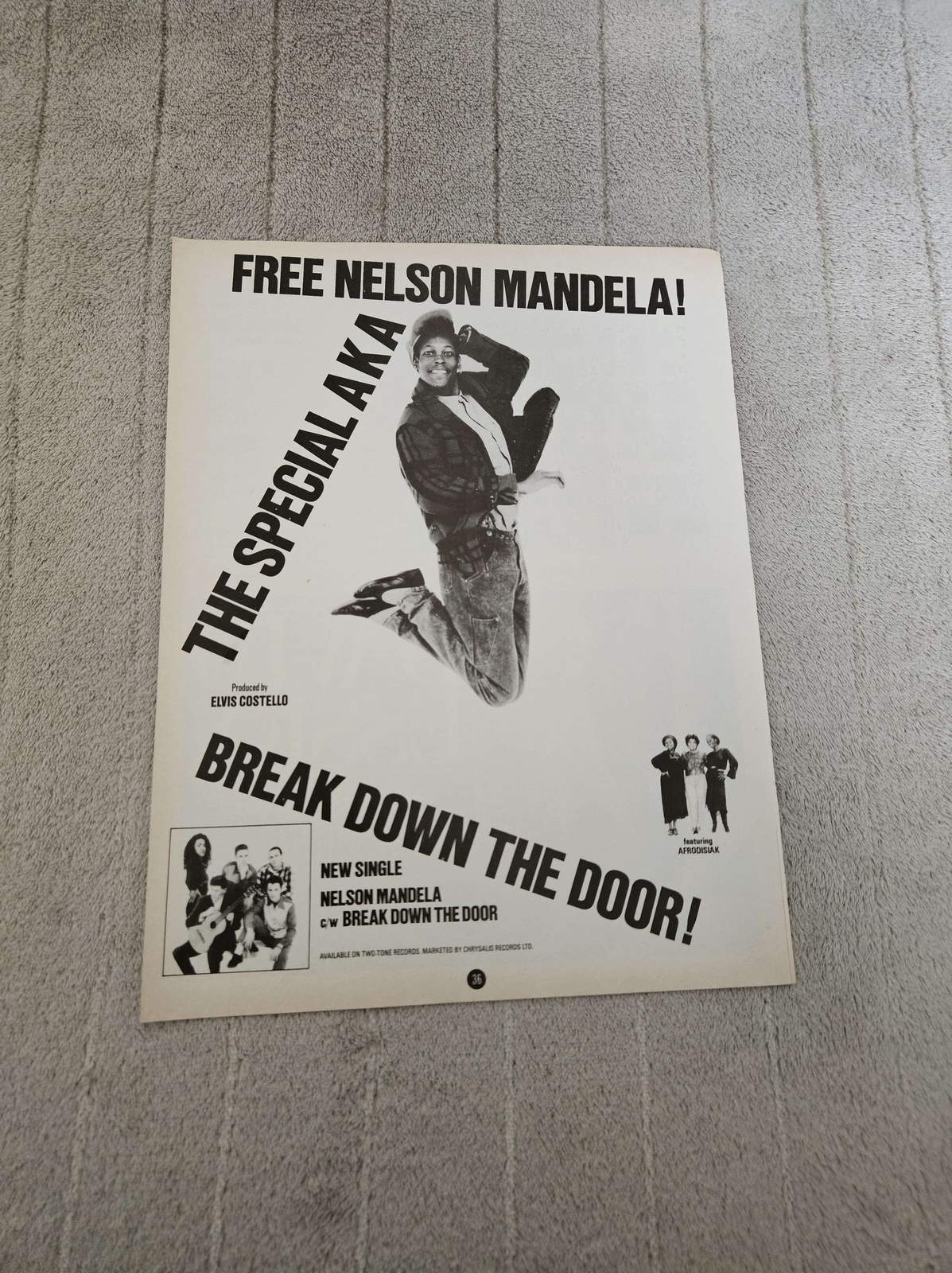 FRAMED MAGAZINE ADVERT 11X8.5" THE SPECIAL AKA : FREE NELSON MANDELA ...