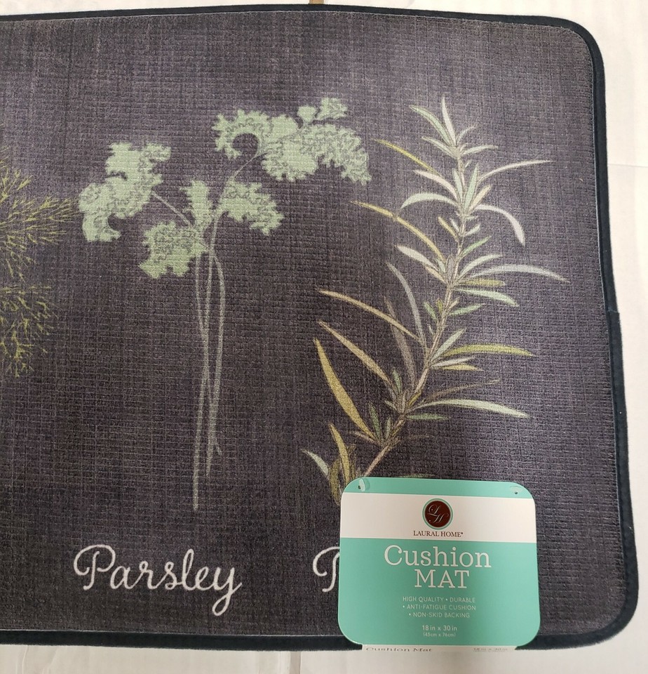 NON SKIP PRINTED CUSHIONED FOAM MAT (18" x 30") HERBS, CHIVE, DILL ...
