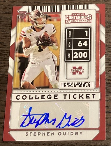 2020 Panini Contenders Draft Picks Stephen Guidry #173 Rookie Auto! | eBay