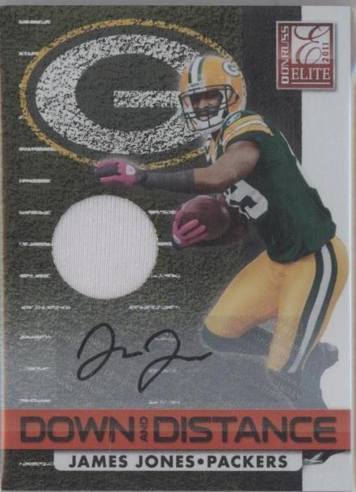 2011 Donruss Elite - Down and Distance Materials James Jones #16 ...