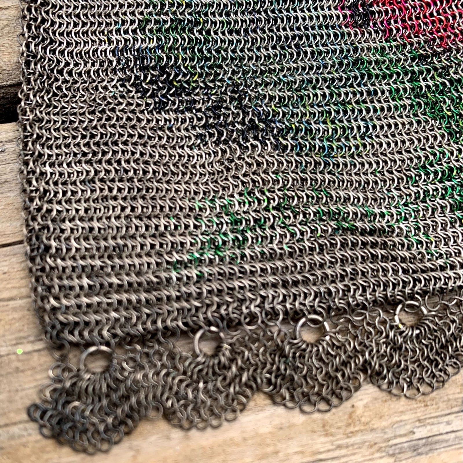 Vintage Fine Chain Mail Kiss Lock Purse (P1083) - Gem