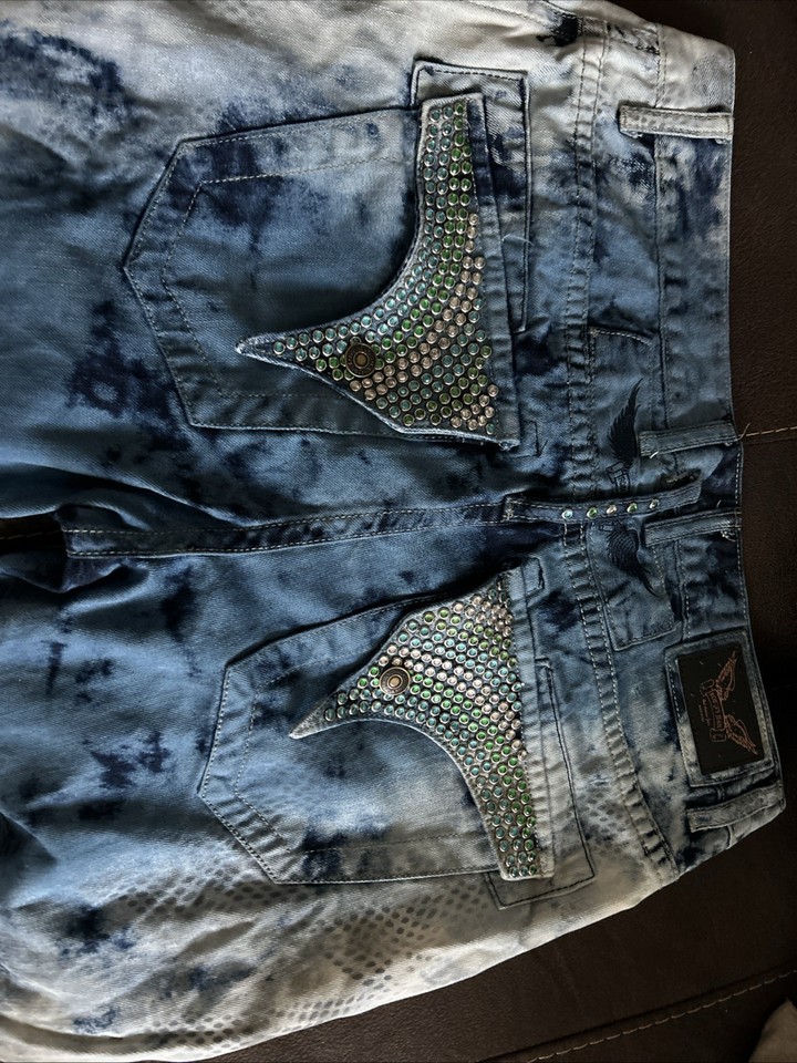 Robin Motor Flap Pocket Studded Rhinestone Robin's Jeans Size 36 Pants ...