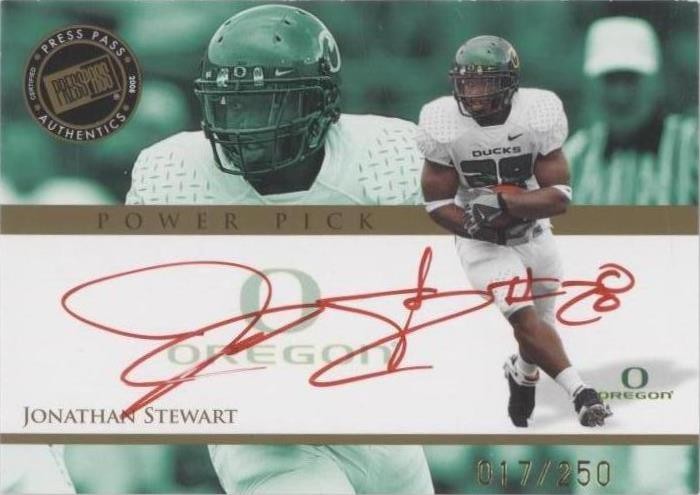 2008 Press Pass - Power Pick Autographs Jonathan Stewart #PP- Gold Red ...