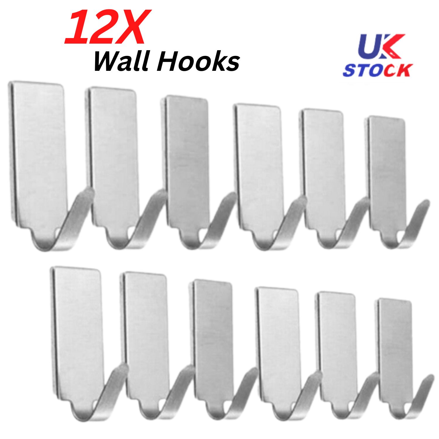 New Self Adhesive Hooks Stainless Steel Strong Sticky Stick on Wall ...