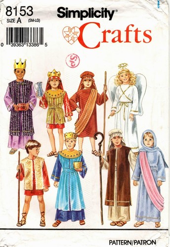 Simplicity 8153 Childs Nativity Costumes Sewing Pattern Size S M L ...