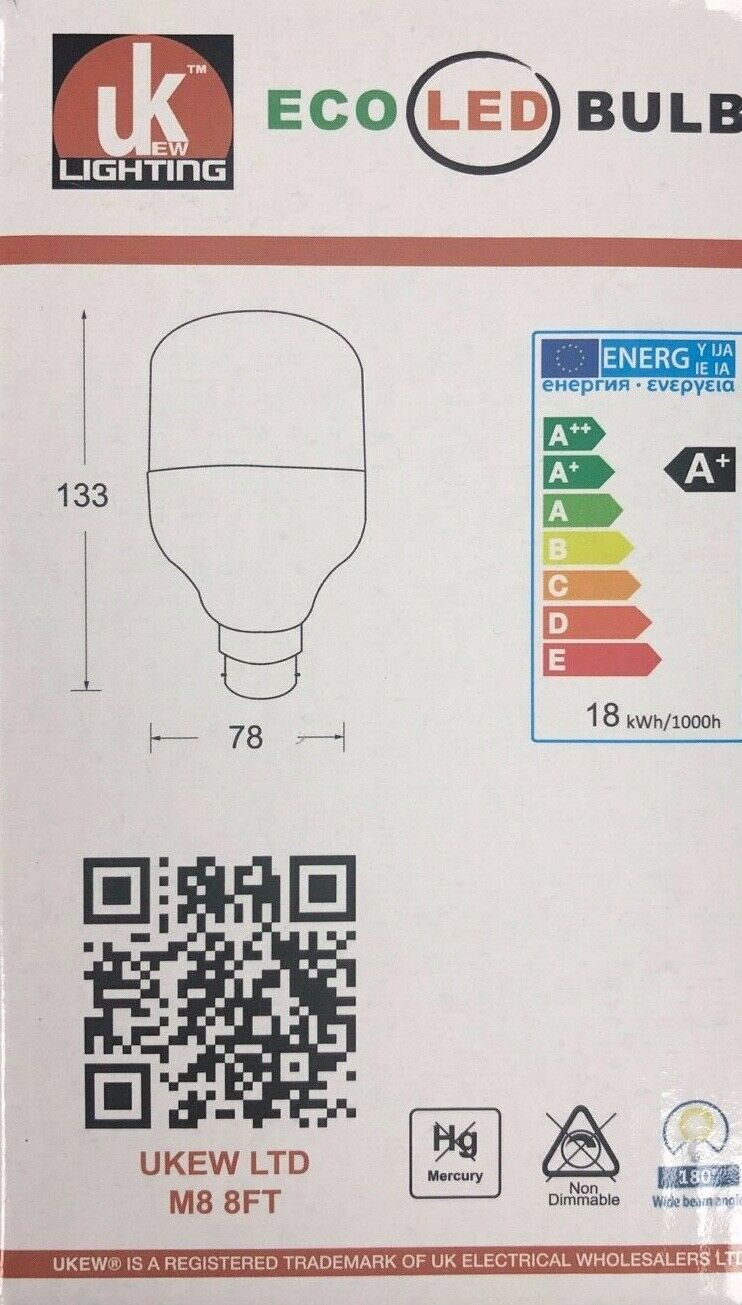 LED Bulb Globe 18W - 28W Eco BC B22 Bayonet Bright Lumen Frosted Light ...