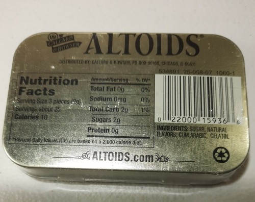 Altoids Ginger Mints Factory Sealed Collector Discontinued Flavor Tin ...