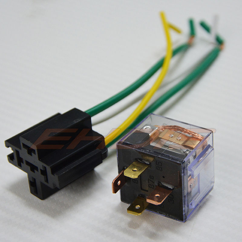 12V/24V 60A Car Relay Socket Connector Heavy Duty SPST 4-Pin Waterproof ...