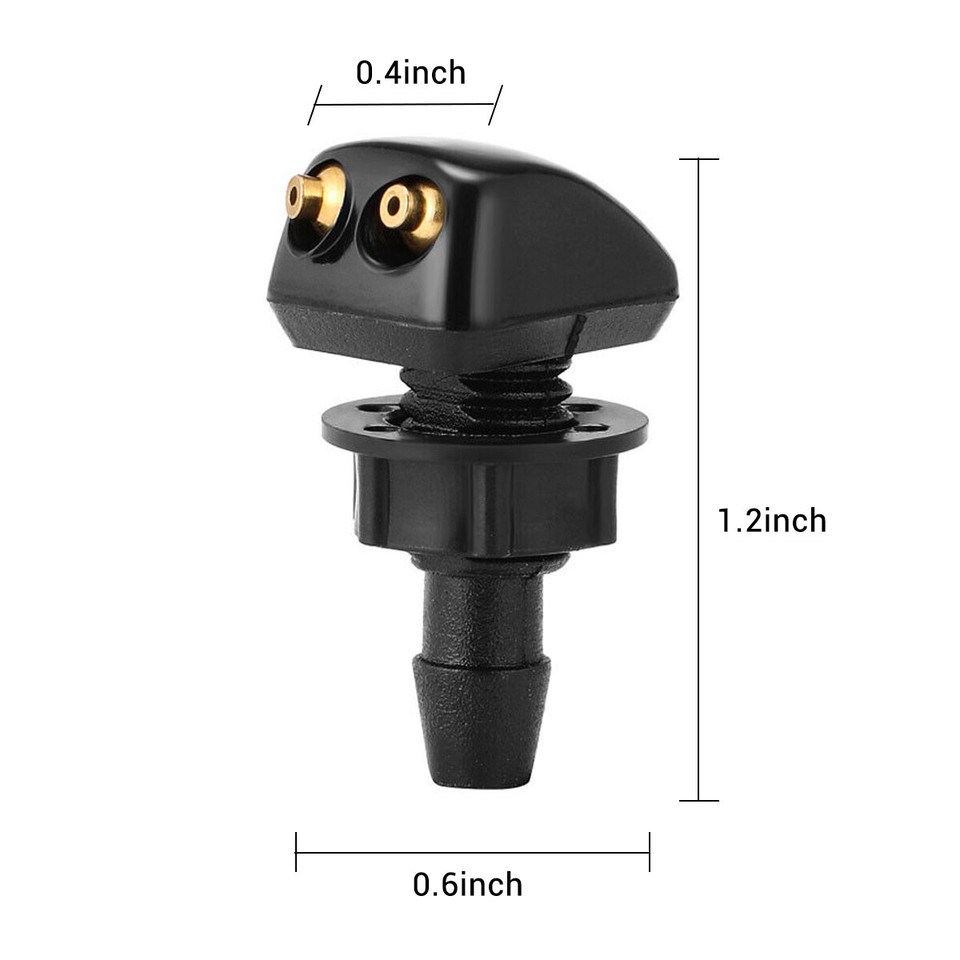 Dual Holes Windshield Washer Nozzle Wiper Water Spray Jet +6.5ft Hose ...