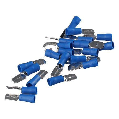 100Pcs Male & Female Spade Terminals Blue Wire Connectors Boats ...