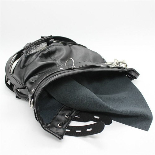 Bondage Hood Head Harnes Hood Plug Lockable Riding Mask With Mouth Gag ...