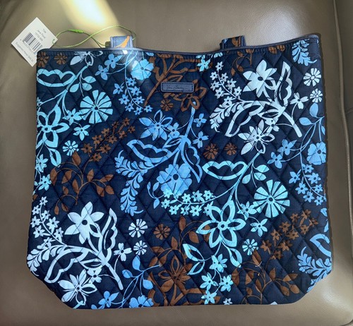 VERA BRADLEY Tote Bag - Java Floral - Navy Blue & Brown - New with Tags ...