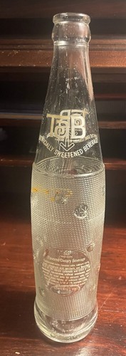 2 Vintage TaB Clear Embossed Glass Bottles Coca Cola 10oz Starburst ...