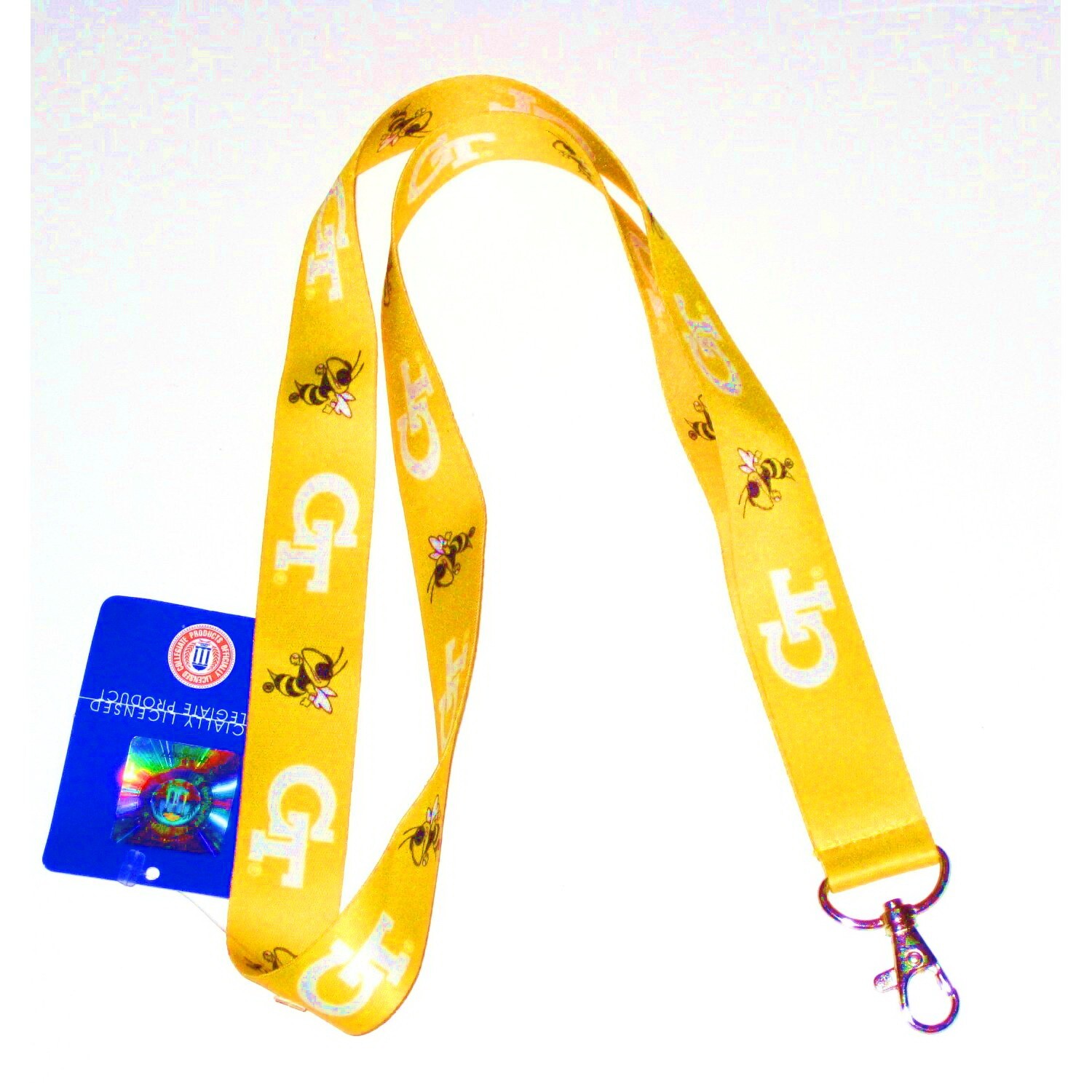 GEORGIA TECH YELLOW JACKETS Lanyard Keychain 2-Sided Reversible W/ Clip ...
