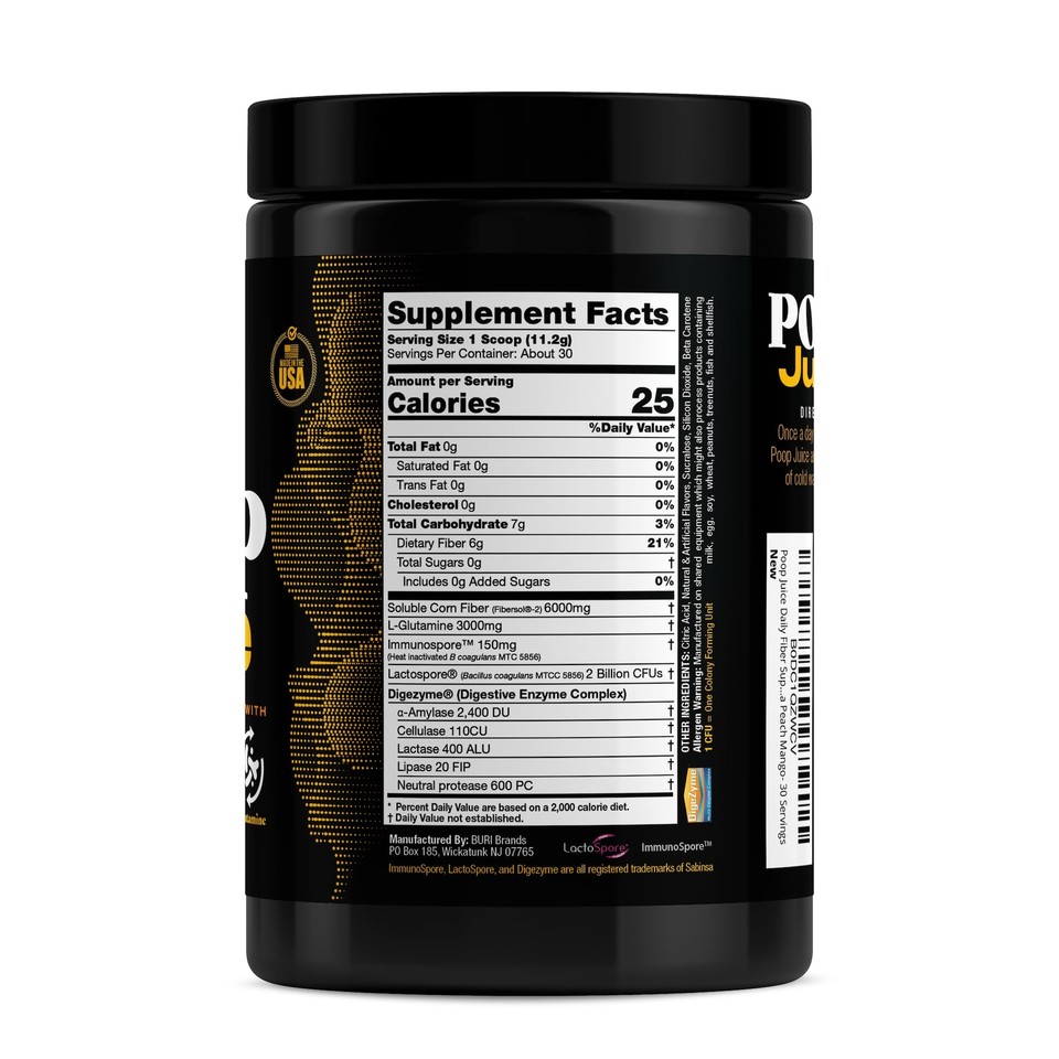 Poop Juice 5-in-1 Prebiotic Probiotic Postbiotic Digestive Enzymes ...