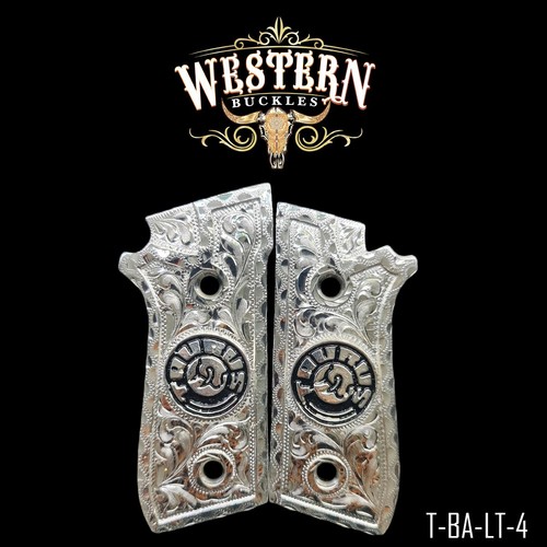Taurus Pt92 Grips Cachas Gun Logo Taurus Silver Plated with Silver ...