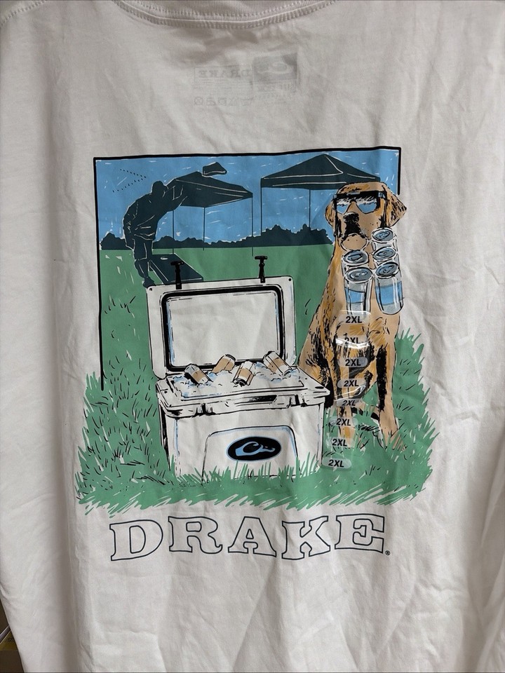 Drake Waterfowl Tailgate Lab Beer Cooler Cornhole Men’s SS T-Shirt NWT ...
