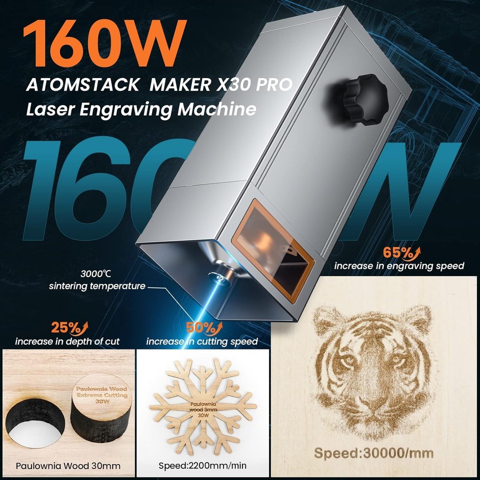 Refurbishe Atomstack X30 PRO Laser Engraver 160W Laser Engraving ...