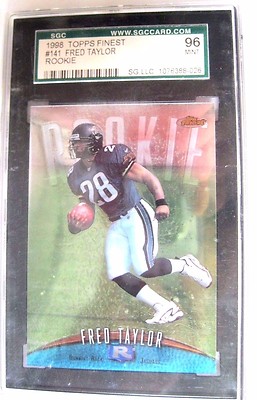 Fred Taylor RC 1998 Topps Finest Rookie Card#141 MINT SGC9! Jaguars RB ...