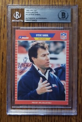Steve Sabol autographed 1989 Pro Set card NFL Films HOF D.2012 Beckett ...