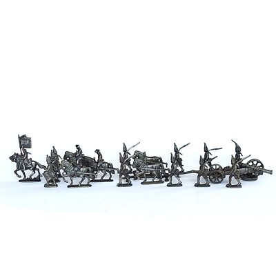Lead Military Miniature Figurines Set Napoleonic Soldiers Horse Drawn ...