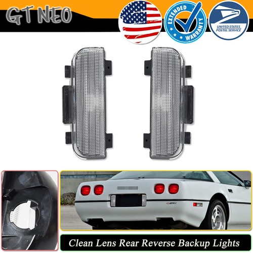 For 1984-1990 Corvette C4 Rear Tailgate Reverse Backup Lights Clear ...