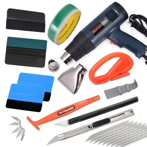 Vinyl Car Wrapping Tools Heat Gun Felt Squeegee Film Cutter Auto Window ...