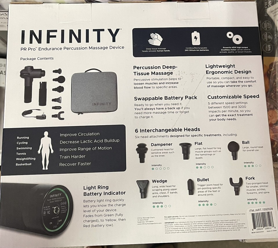 Infinity "PR Pro Endurance" Percussion Massage Device (Black) | eBay