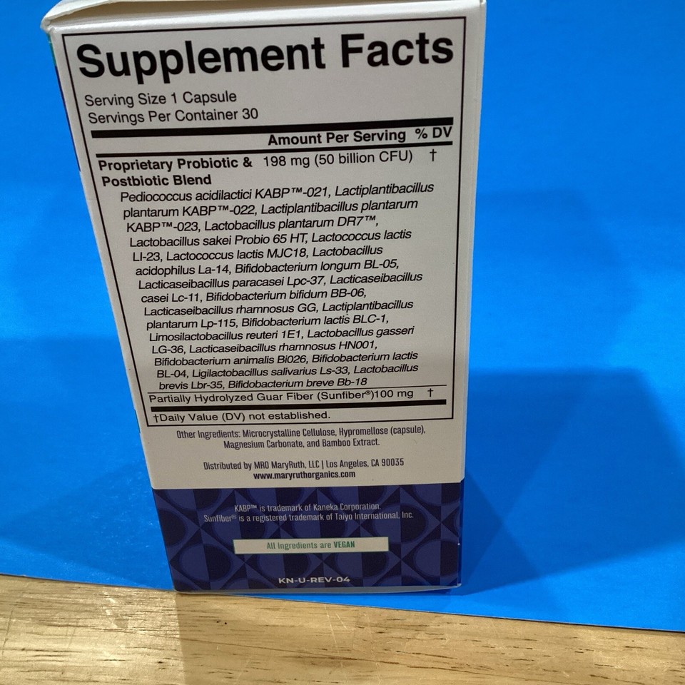 Mary Ruth's 3-in-1 Digestive Health Probiotic 30 Capsule 50 Billion CFU ...