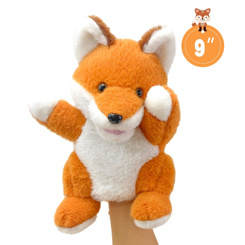 Fox Hand Puppet Soft Plush Toy 9.8"/25cm Interactive Toys Animal Hand ...