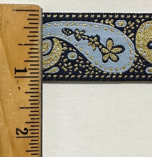 1" Jacquard Woven Paisley Metallic Ribbon Trim - 9 Yards! | eBay