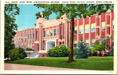 Postcard Daniel Efird Ryhne Administration Bldg Hickory NC Linen | eBay